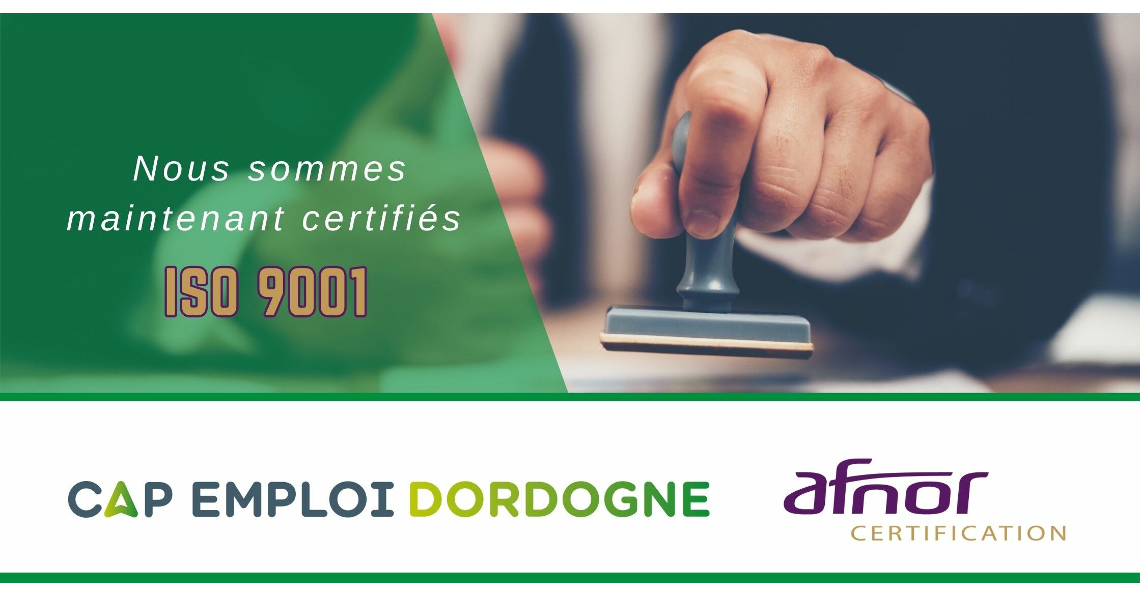 Votre Cap emploi 24 certifié norme ISO 9001 - Cap emploi 24
